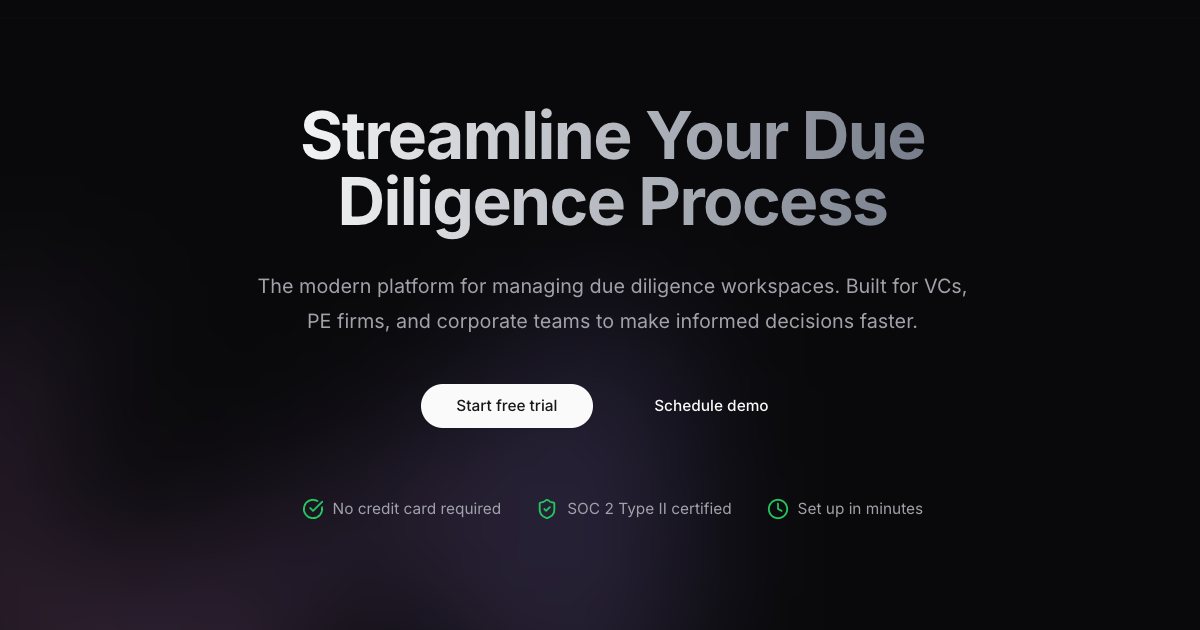 DueDiligenceDatarooms.com - Modern Due Diligence Data Rooms - With Generative AI